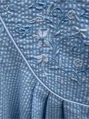 Miss Elaine | Intimates & Sleepwear | Miss Elaine Light Blue Seersucker ...